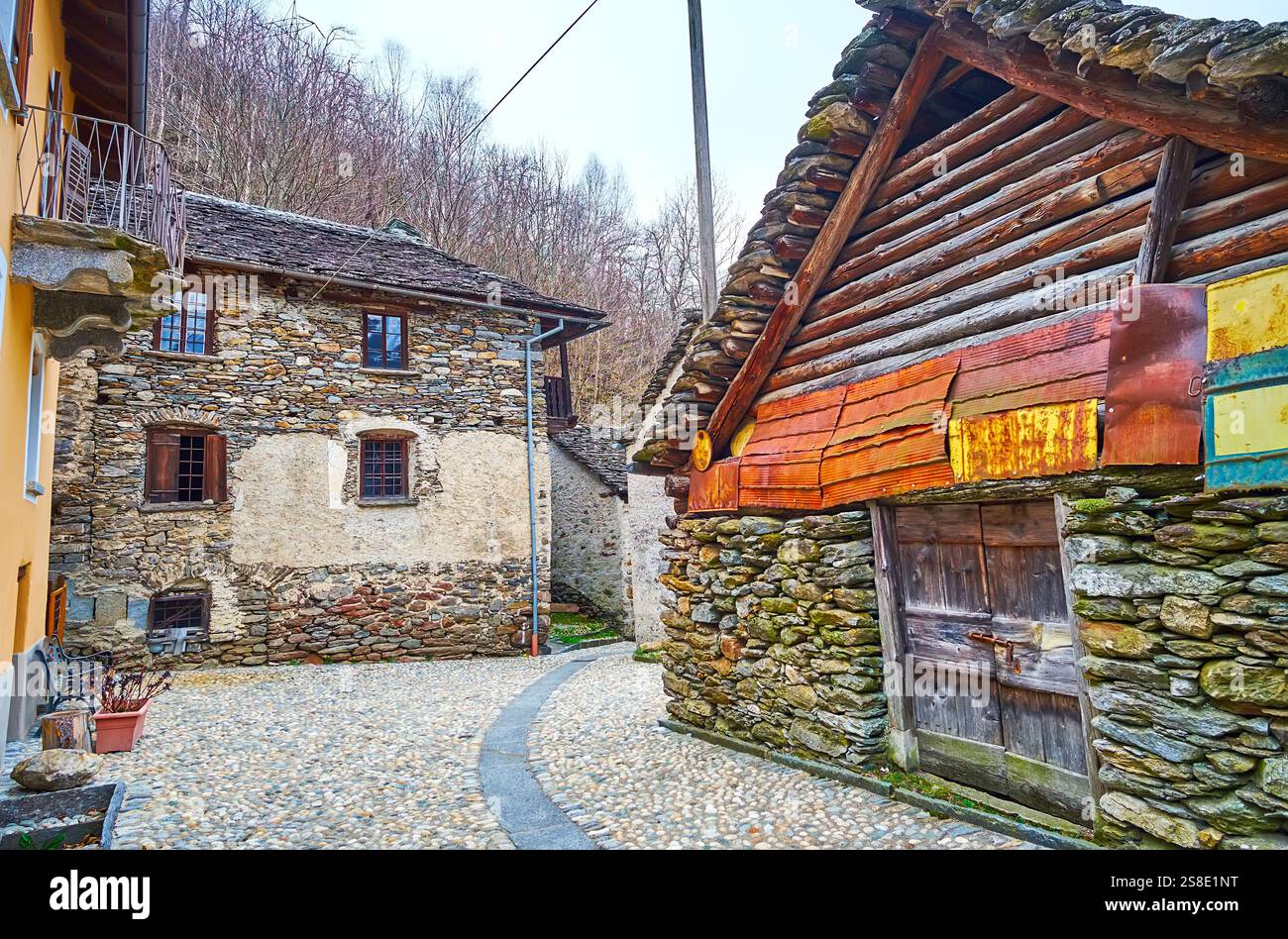 Explore the old traditional stone houses in small village of Peccia ...