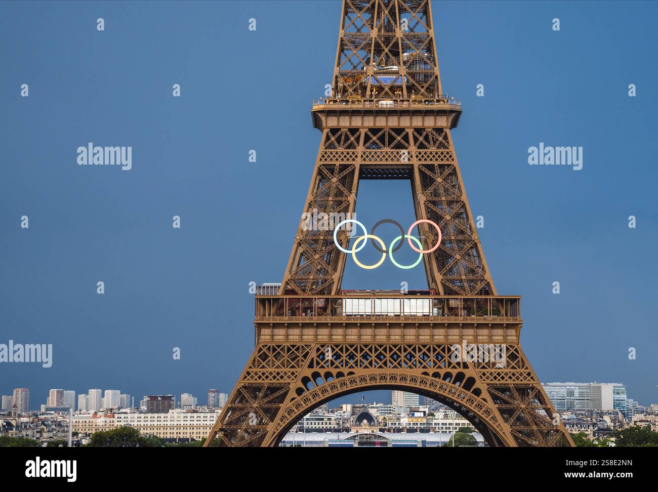 Image of the Eiffel Tower during the Paris Olympic Games with the ...