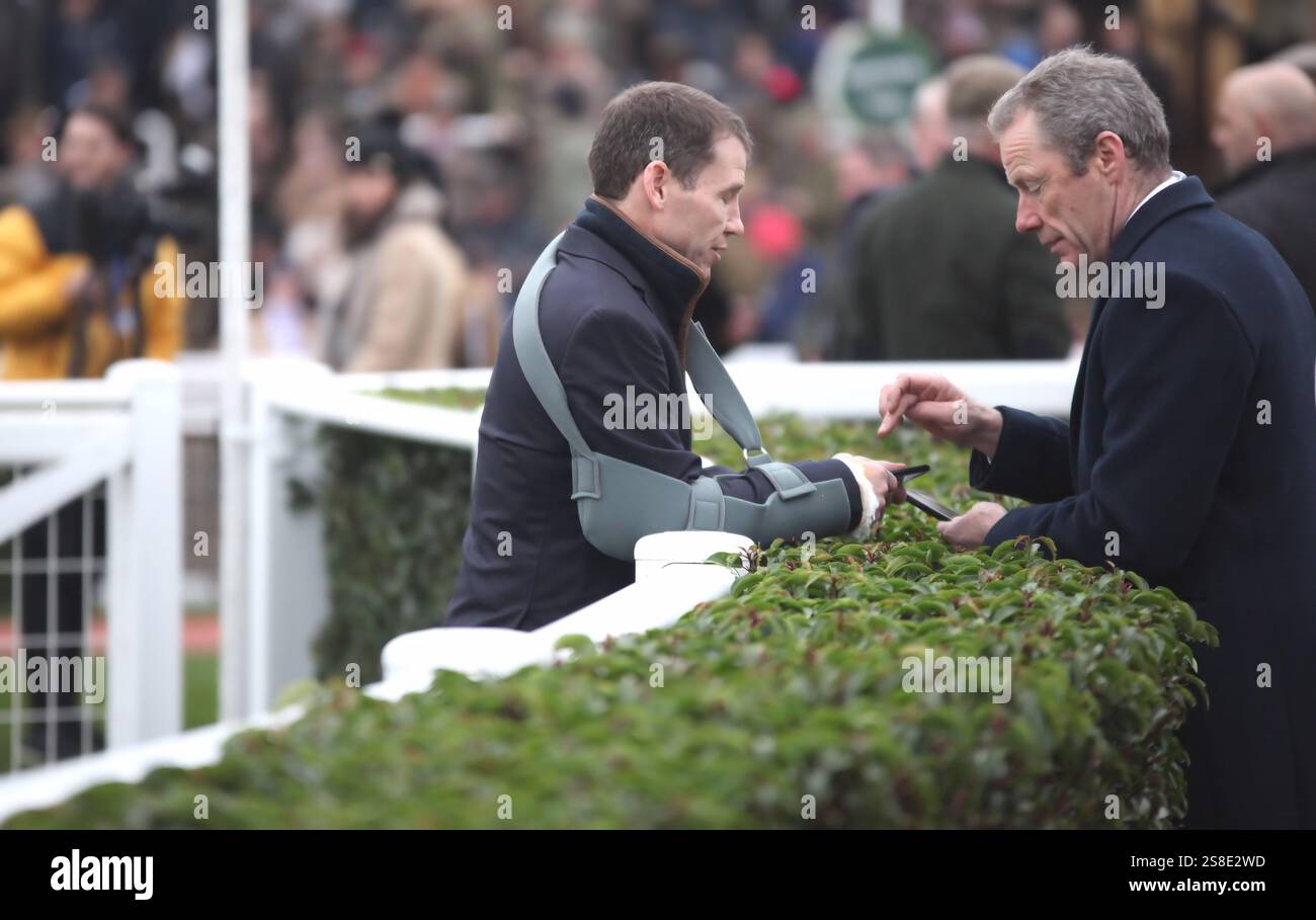 Richard Johnson and Mick Fitzgerald at Cheltenham Racecourse on January ...