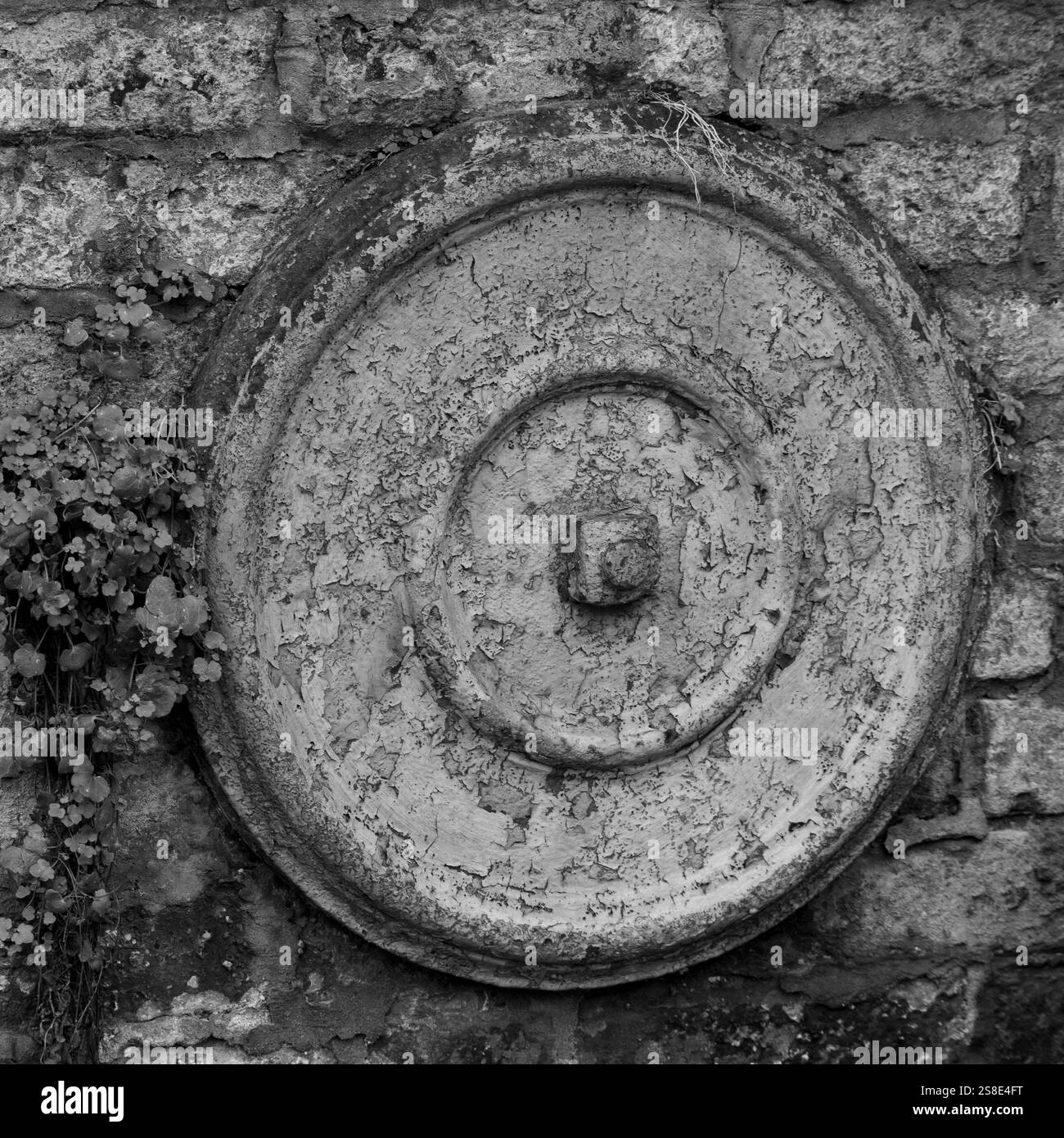 Circular wall reinforcement, square, black and white Stock Photo - Alamy