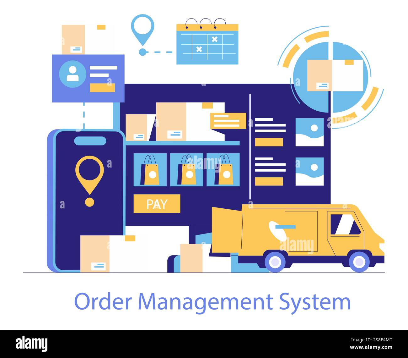 Logistics Automation concept. Streamlined order management system for ...