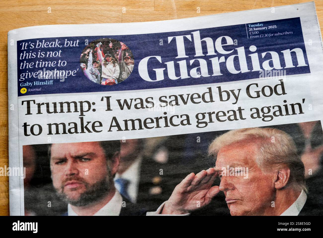 21 January 2025. Following inauguration on 20 January, Guardian quotes ...