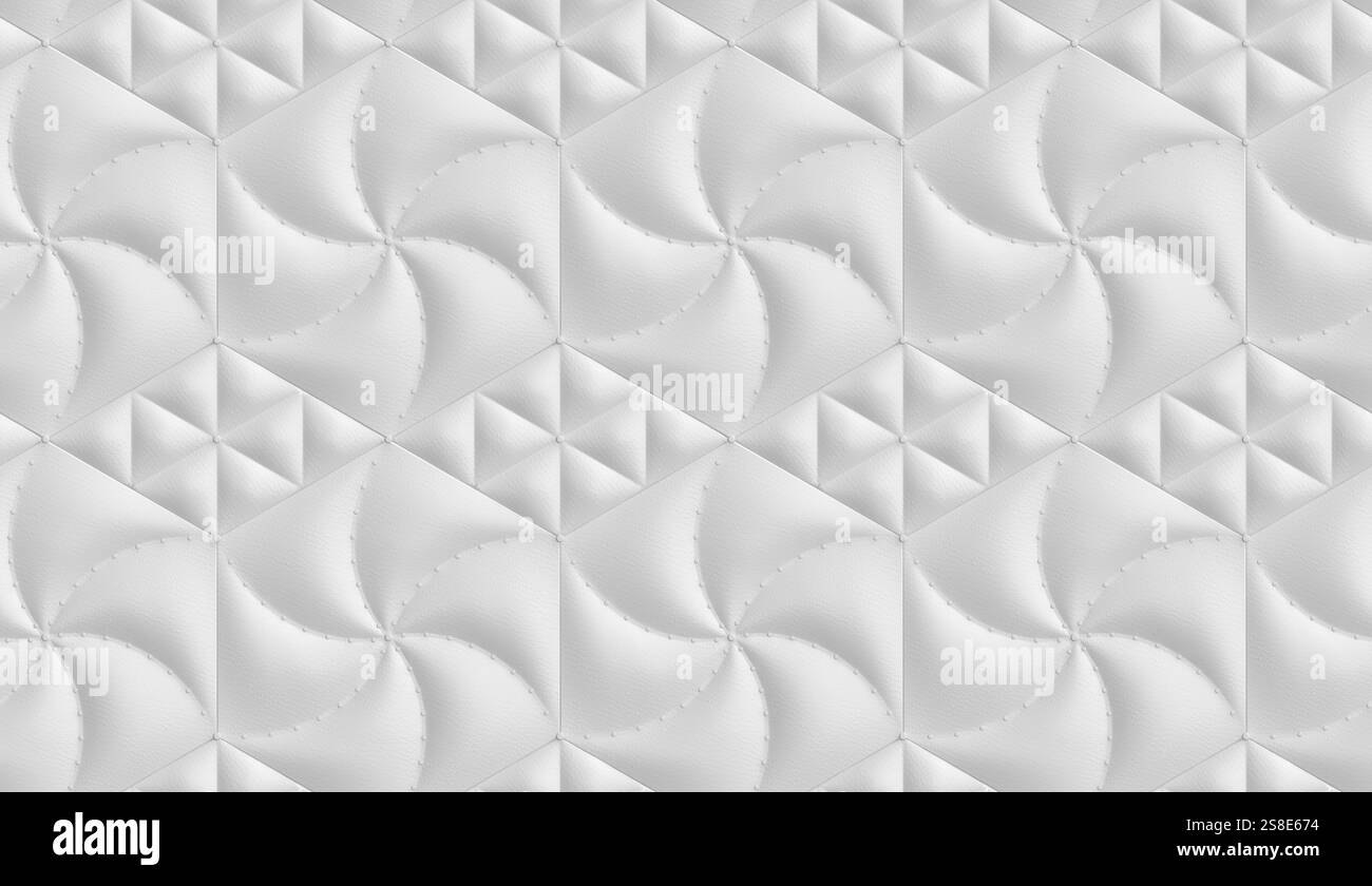 Luxurious white 3D wallpaper featuring hexagonal and rhombus-shaped ...