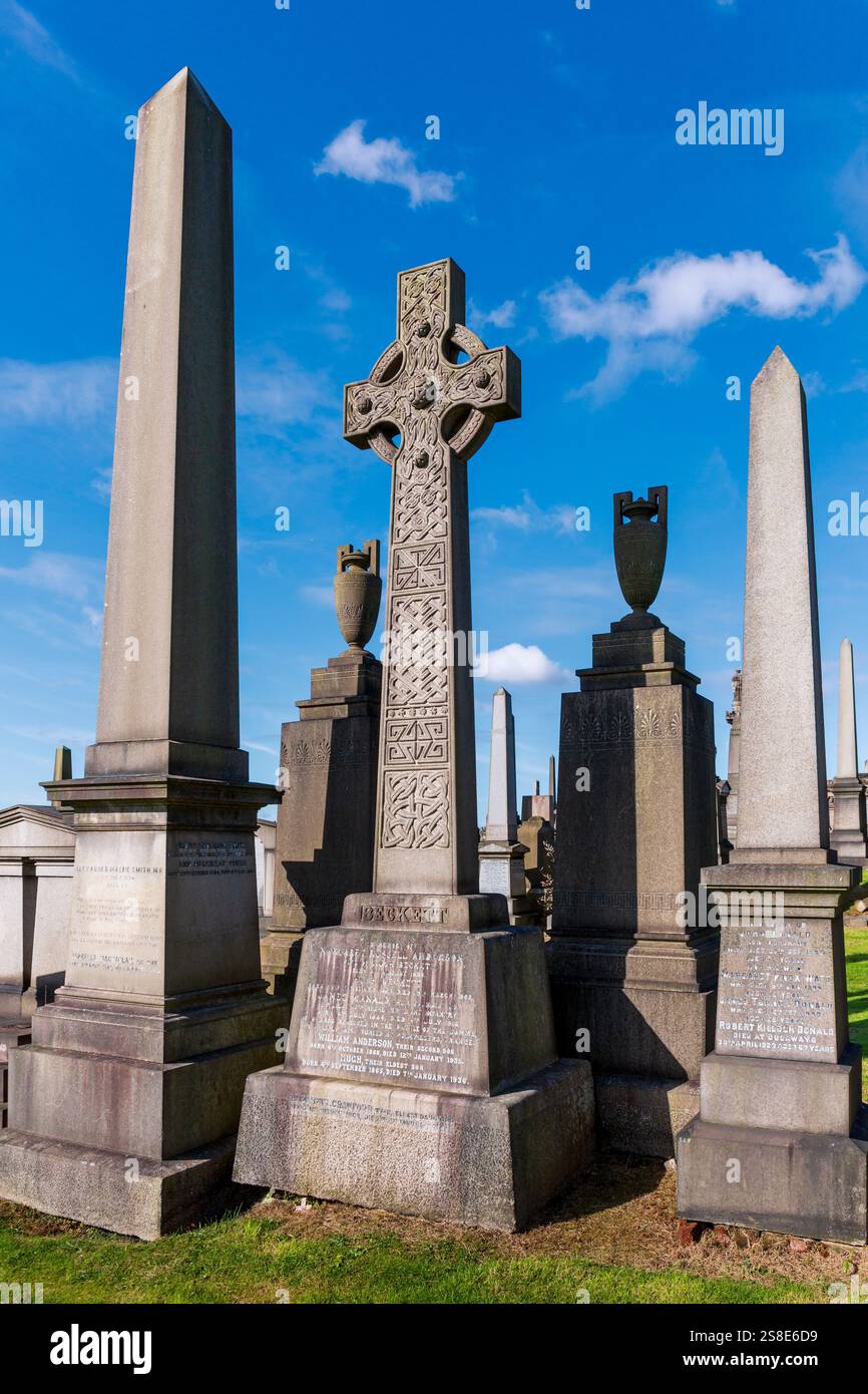 The Glasgow Necropolis, Victorian gothic cemetery, Scotland, UK Stock ...