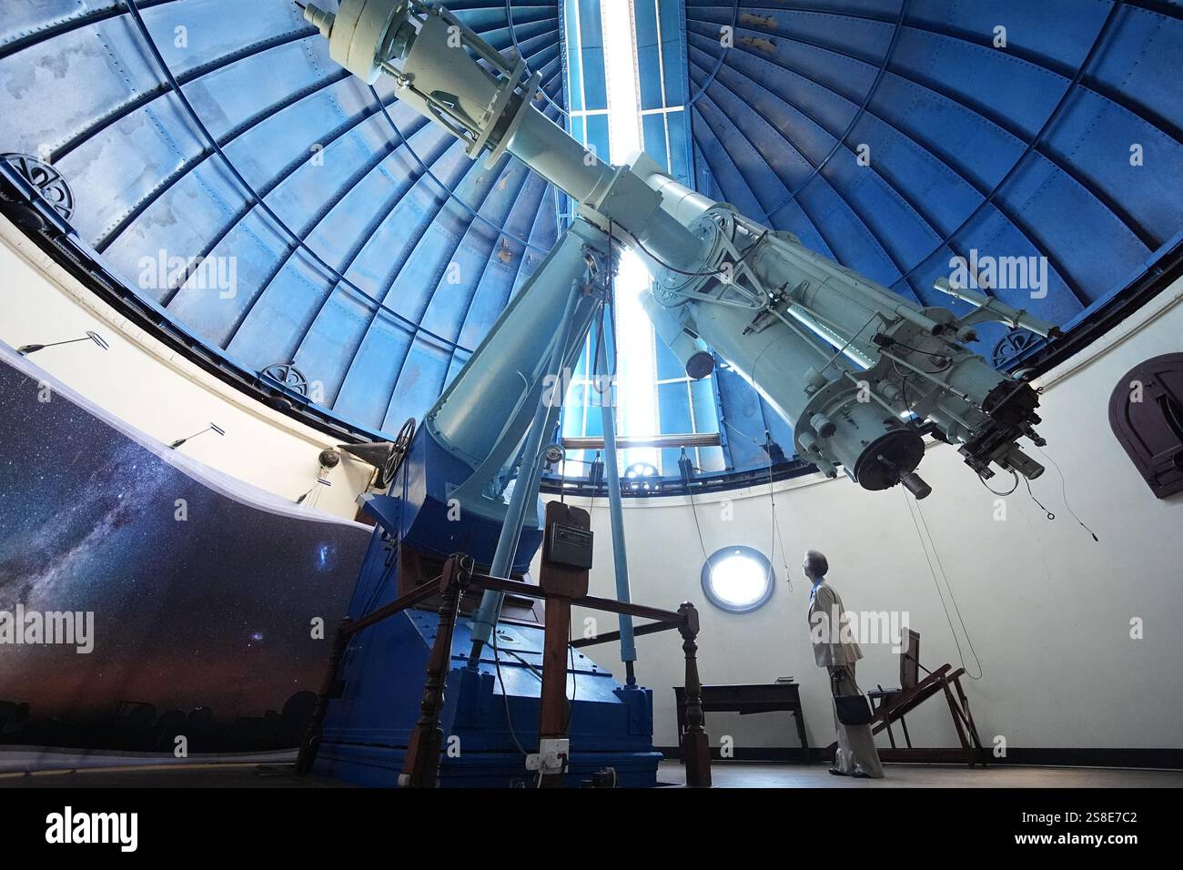 The Princess Royal looks at the McLean telescope that was built in 1897 ...