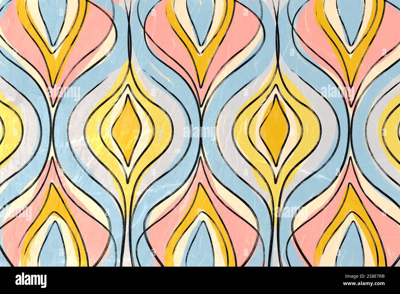 A vibrant and modern abstract background featuring elongated teardrop ...