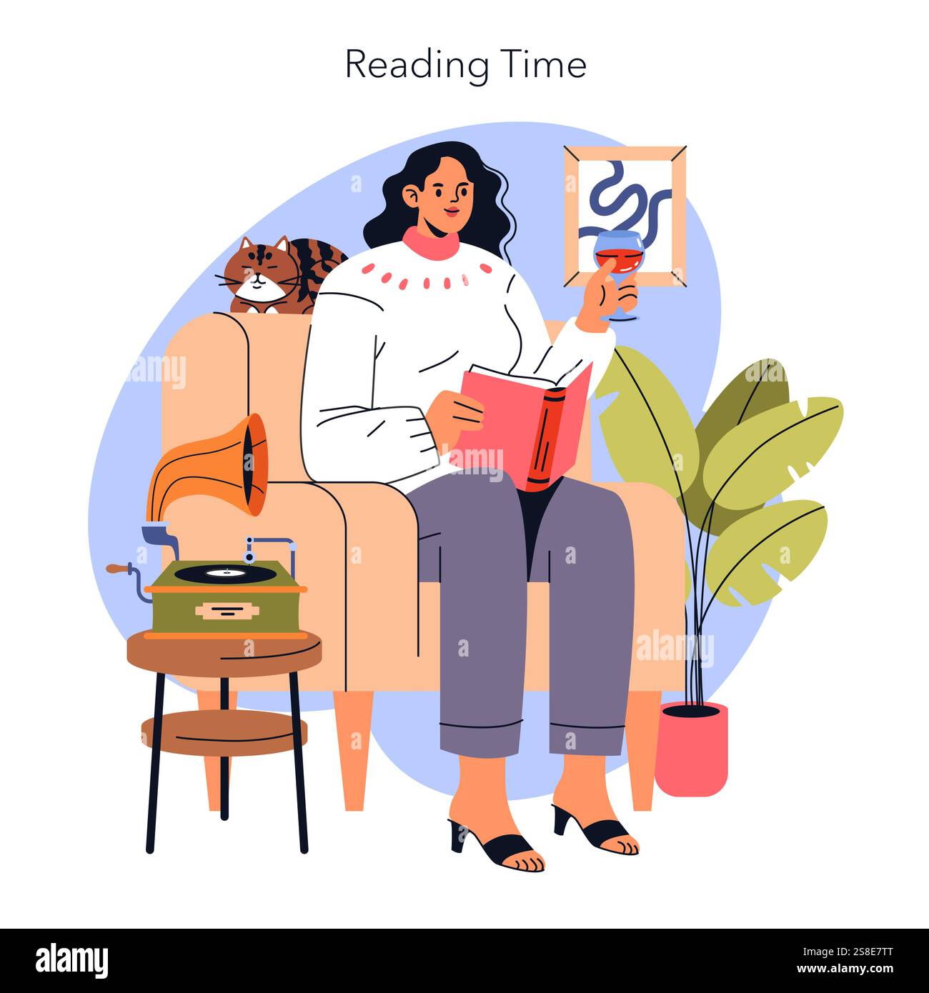 Woman reading a book at home Cut Out Stock Images & Pictures - Alamy