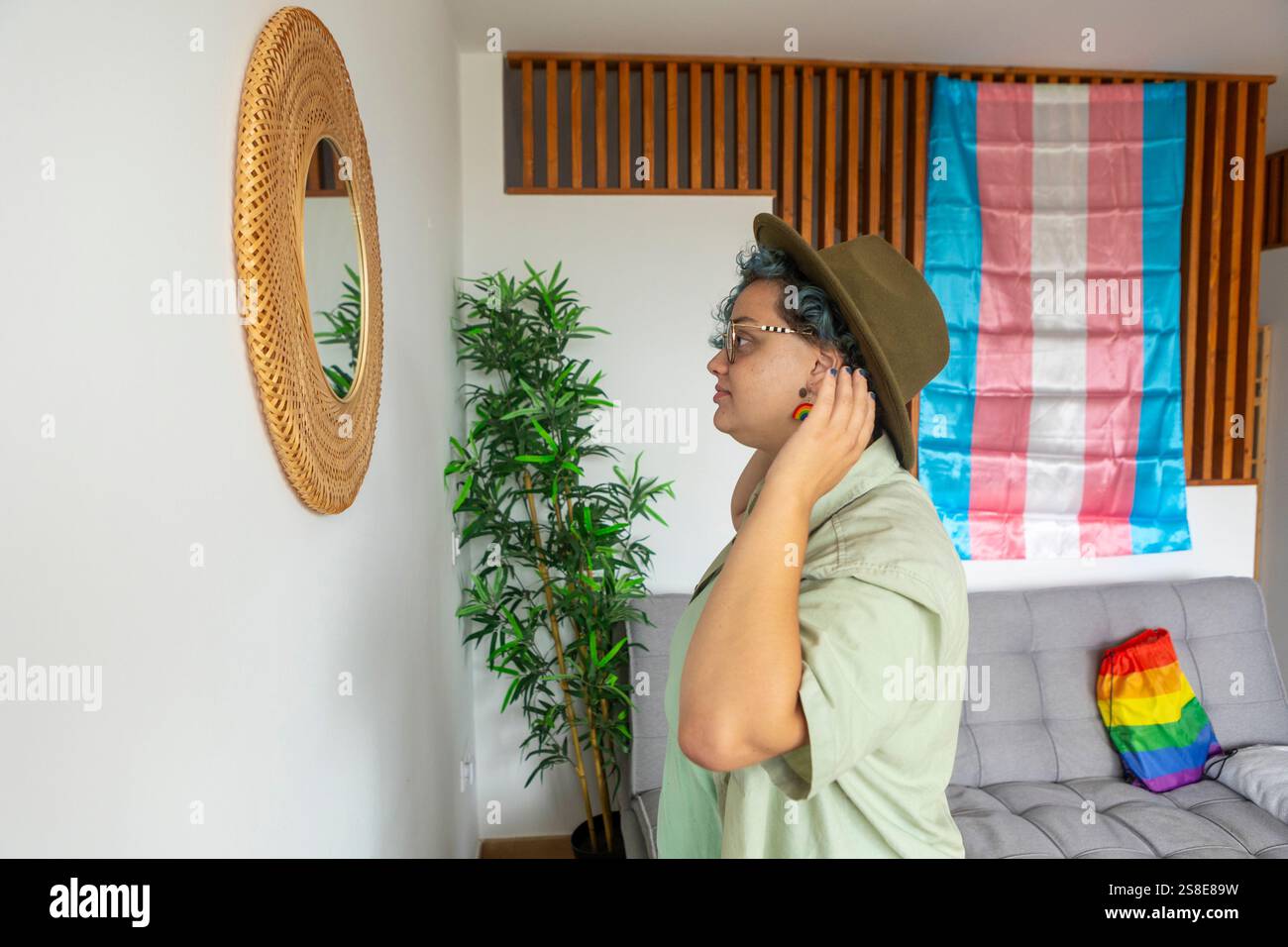 Interior room transgender flag hi-res stock photography and images - Alamy