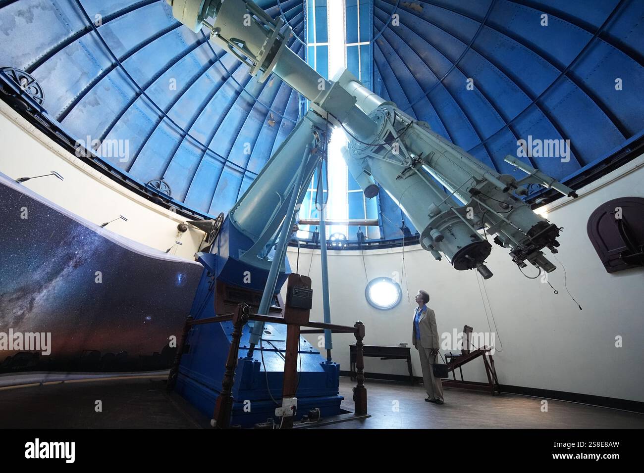 The Princess Royal looks at the McLean telescope that was built in 1897 ...