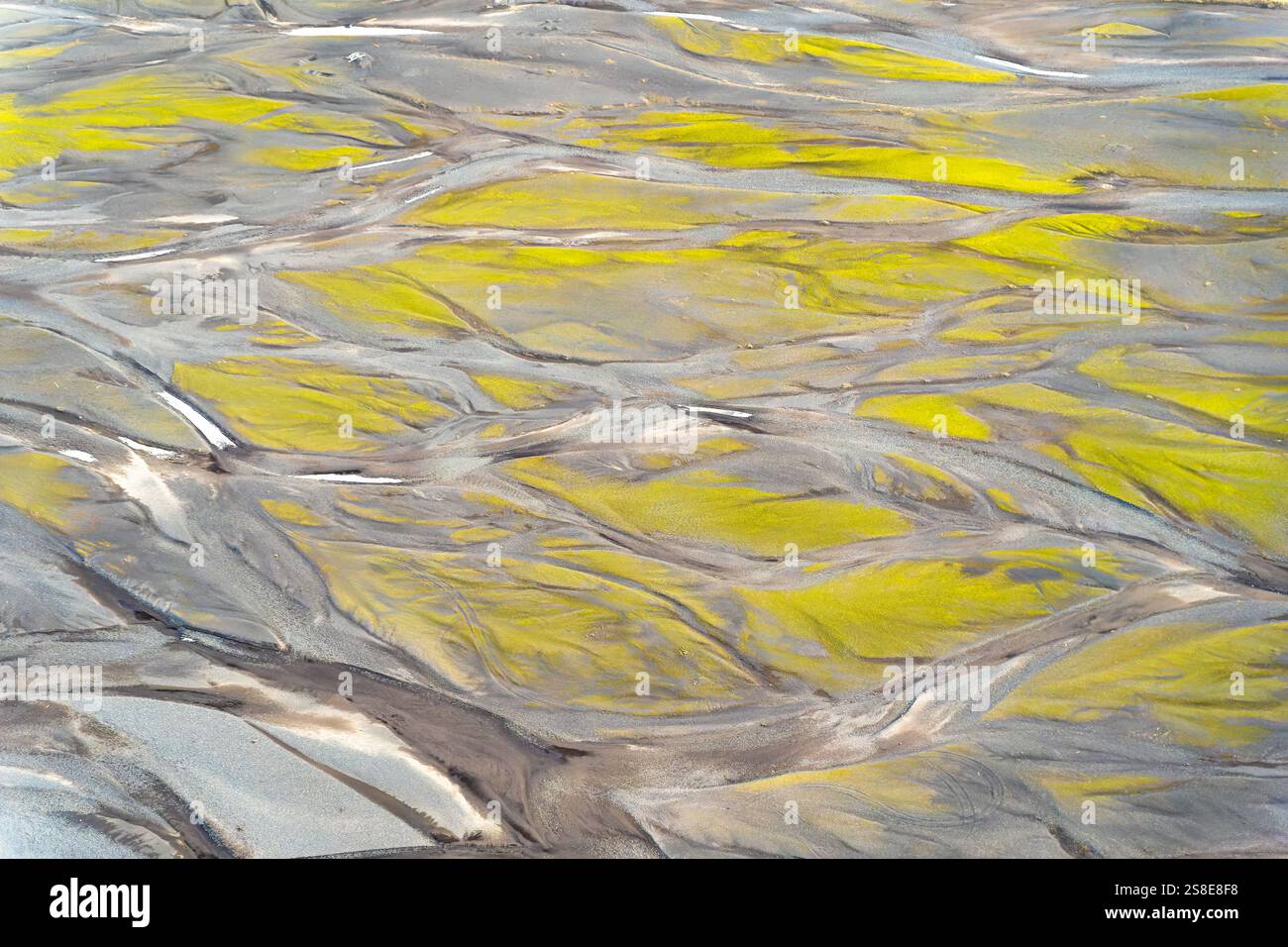 Aerial view showcasing intricate textures and patterns created by ...