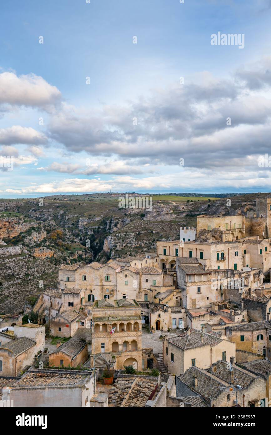 Captivating view of Matera's historic stone buildings blending with the ...