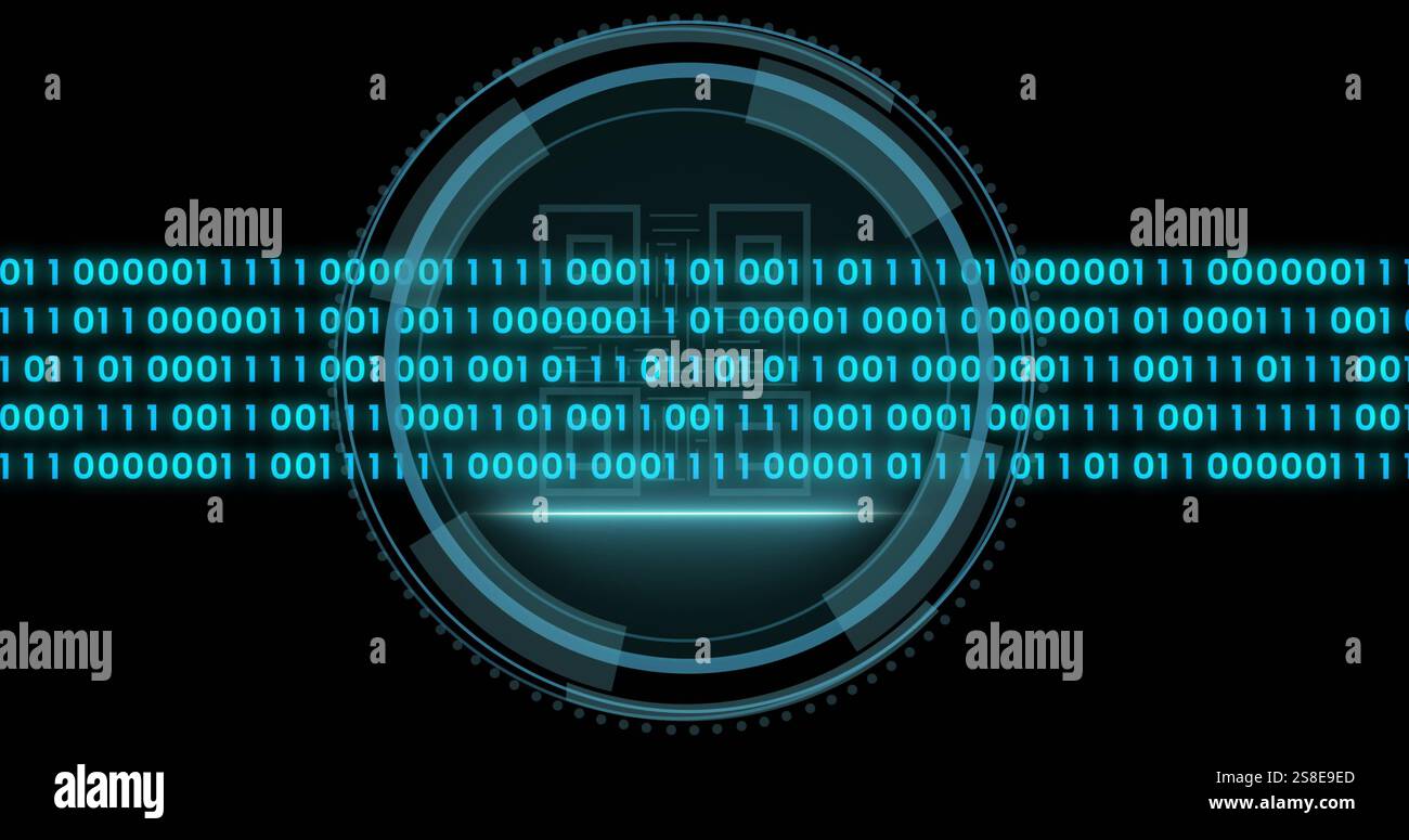 Image of data processing over qr code and scope scanning Stock Photo ...