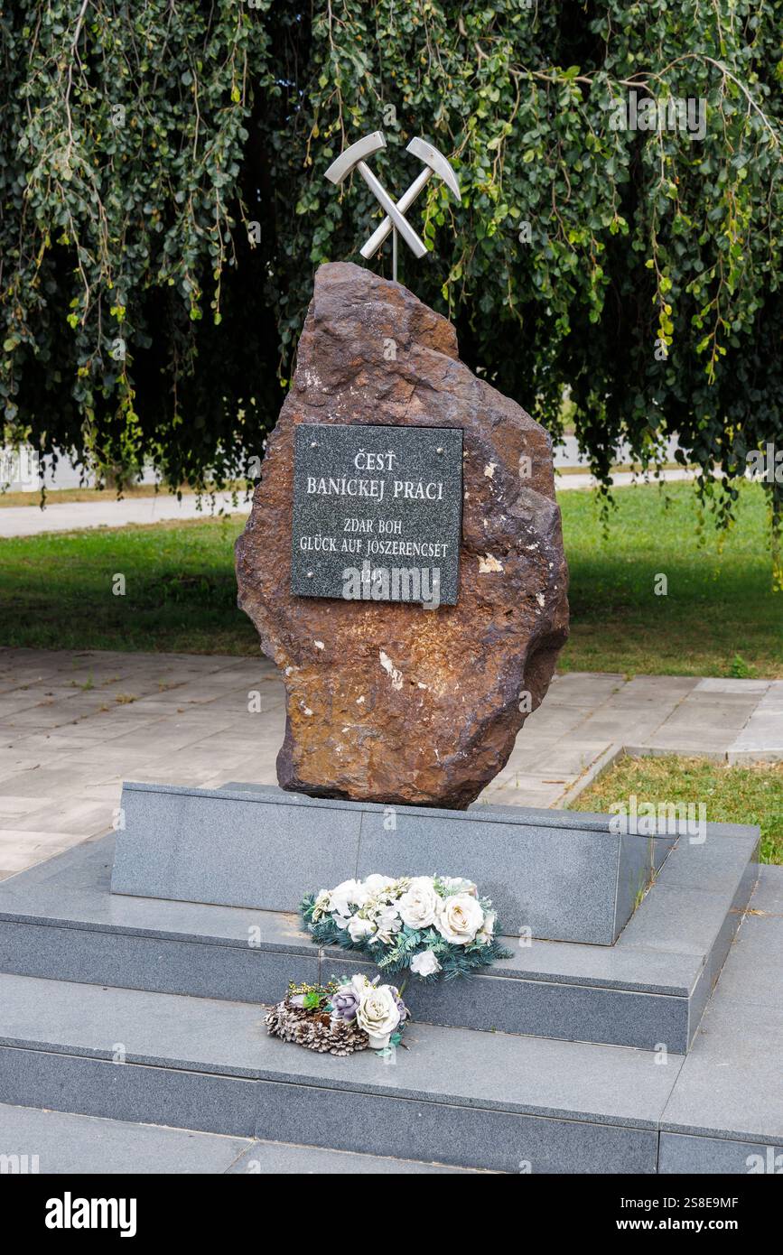 Mining labour memorial, Roznava, Slovakia Stock Photo - Alamy