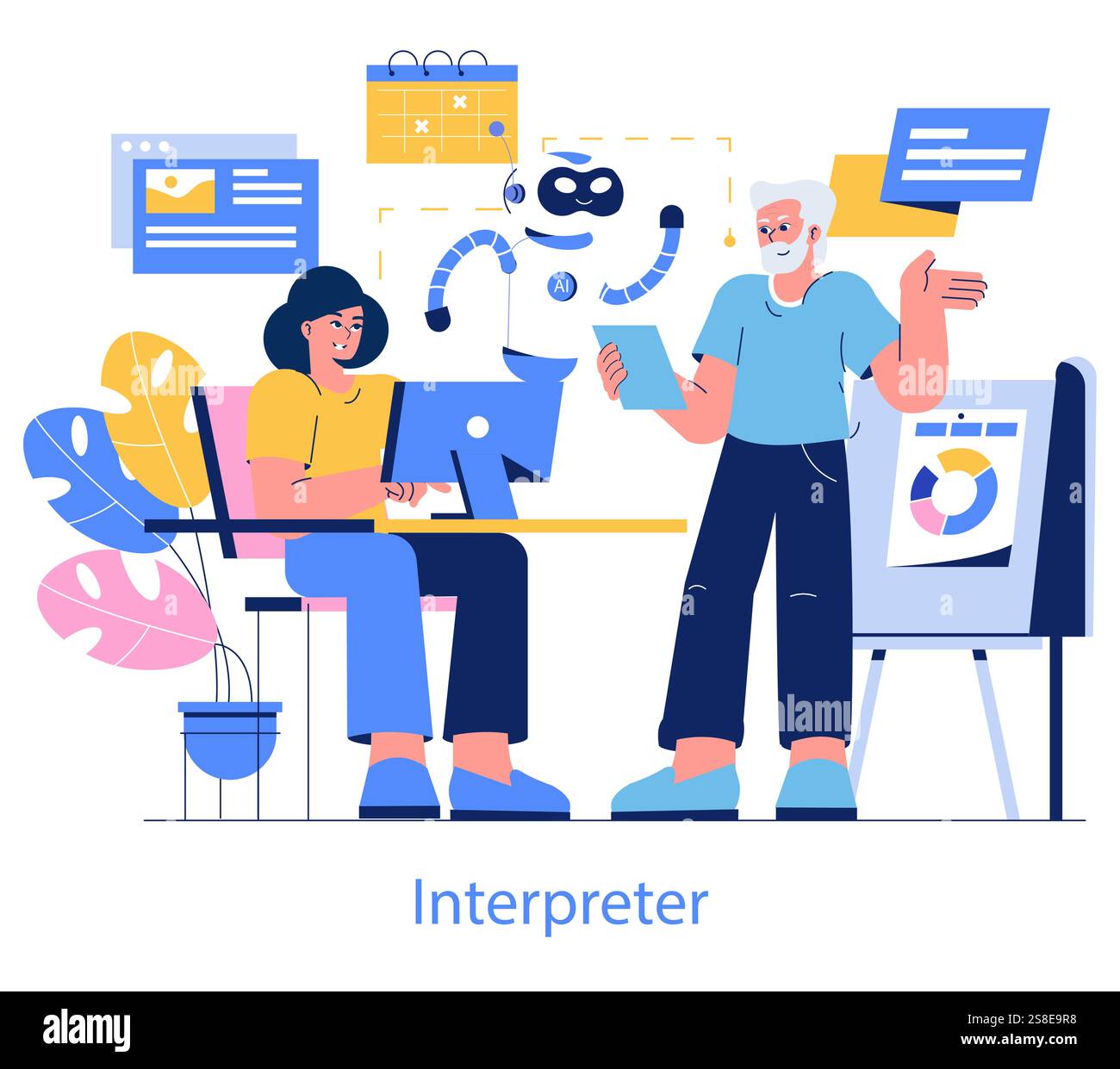 Development process automation concept. Professionals collaborate with ...