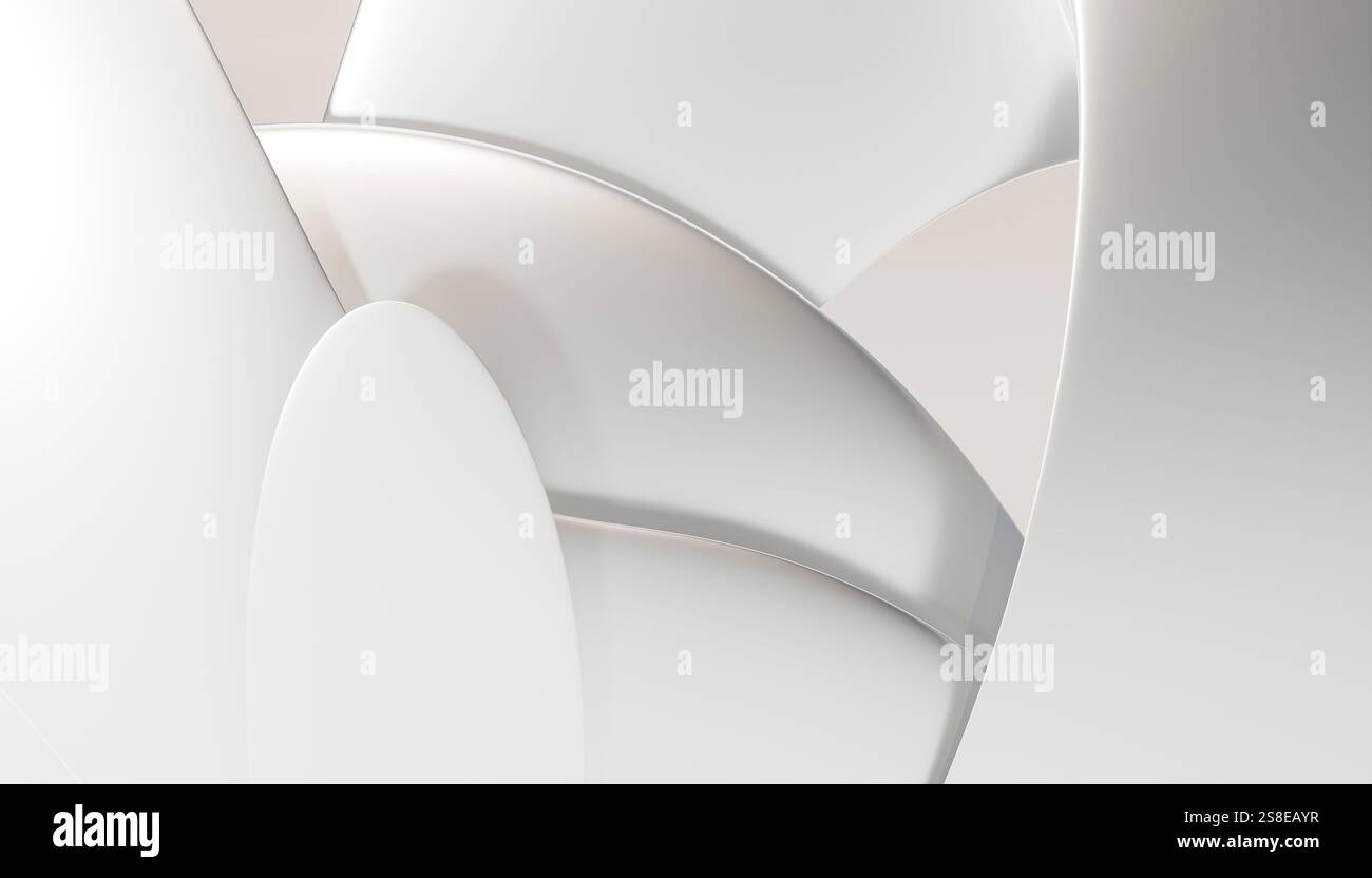 A visually soothing 3D render of abstract white waves, creating a ...
