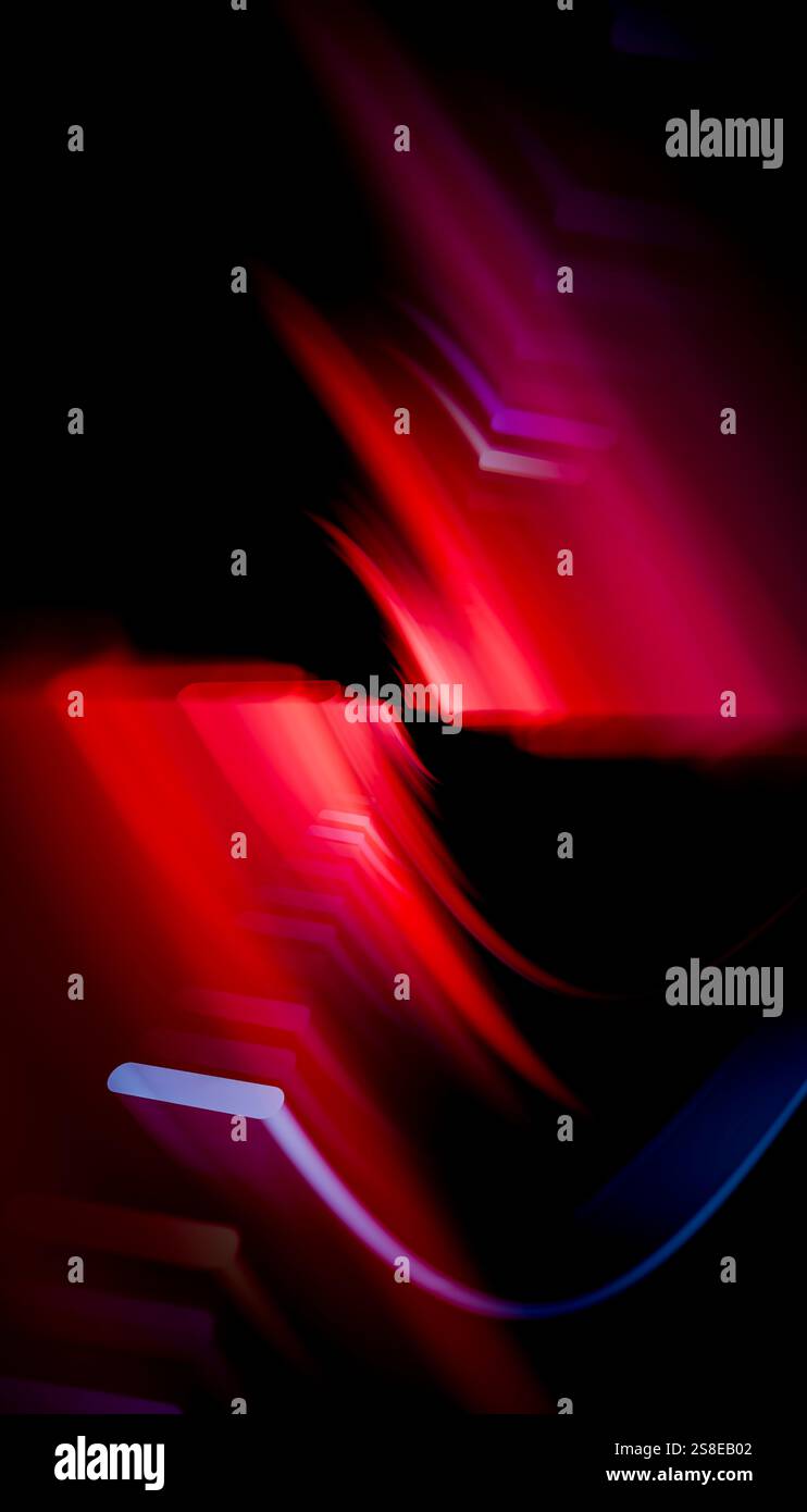 This 3D render features hypnotic swirls of red and violet, creating a ...