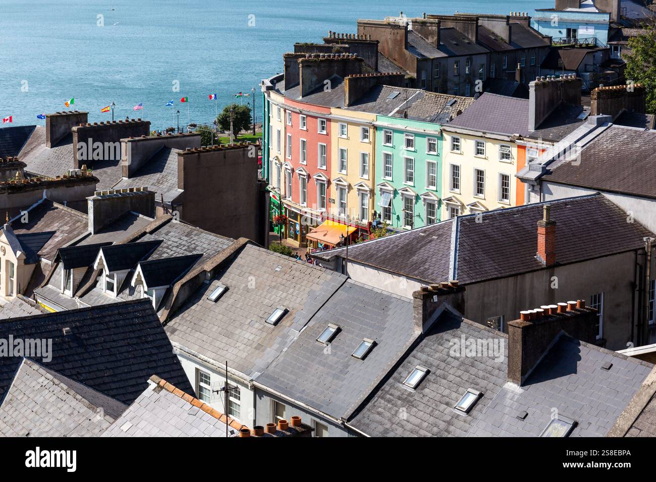 The colorful houses of Village of Cobh, Ireland Stock Photo - Alamy