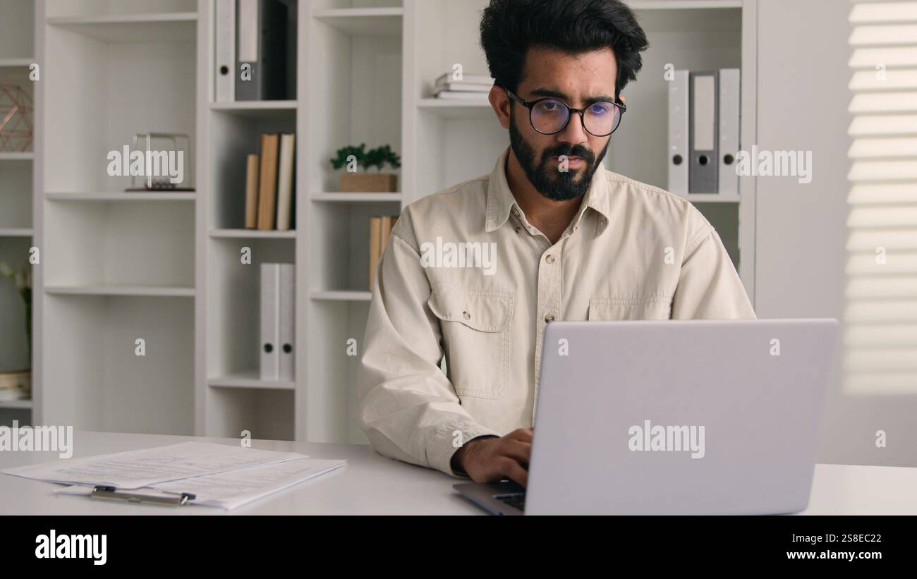 Professional ceo specialist Indian businessman Arabian muslim man smile ...