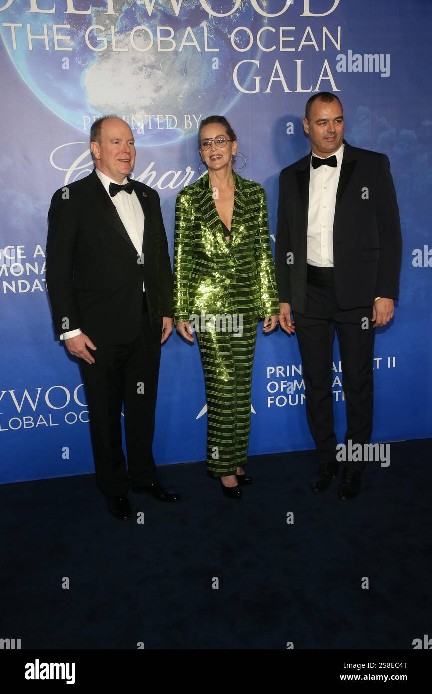 Prince Albert II of Monaco, Sharon Stone and Milutin Gatsby at the ...