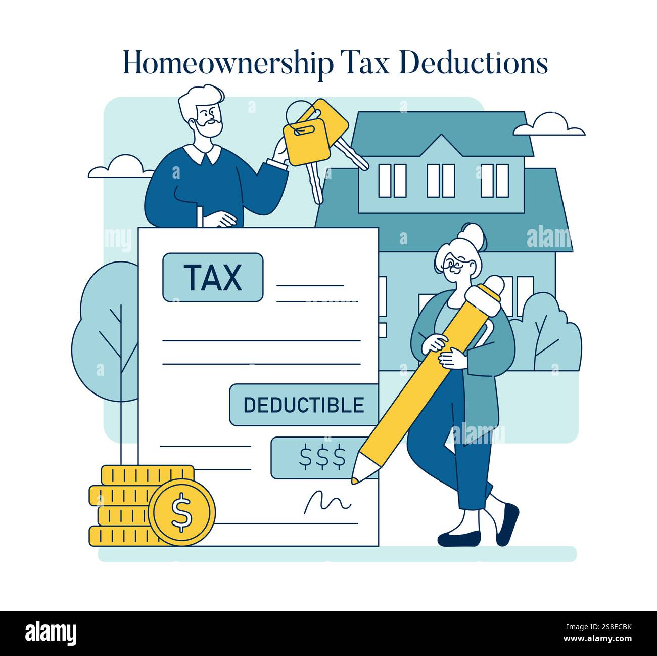 Tax Relief concept. Illustration showing taxpayers discovering ...