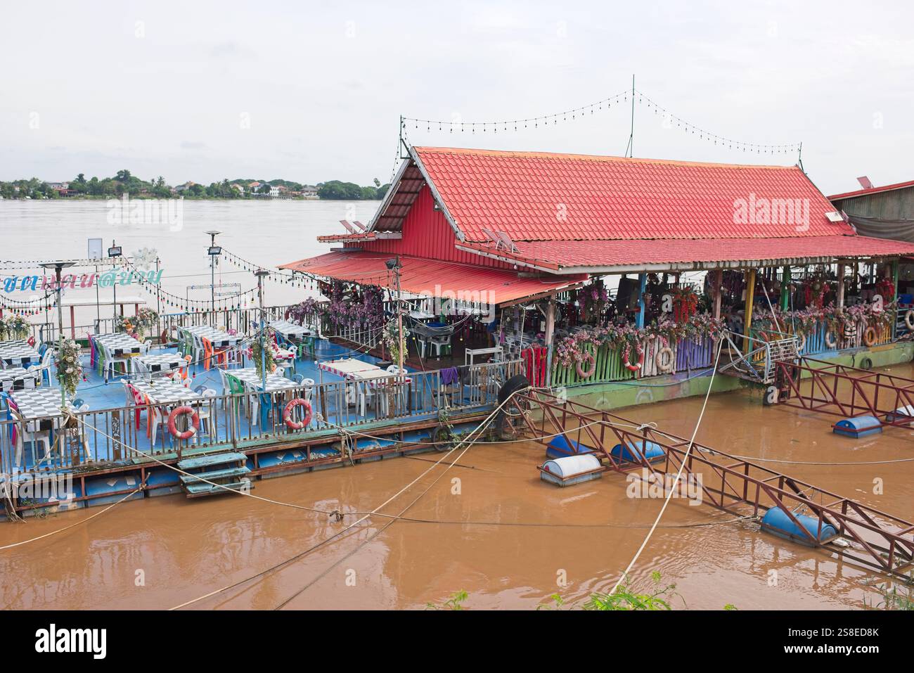 nong khai, a small town in northeast Thailand on the mekong river Stock ...