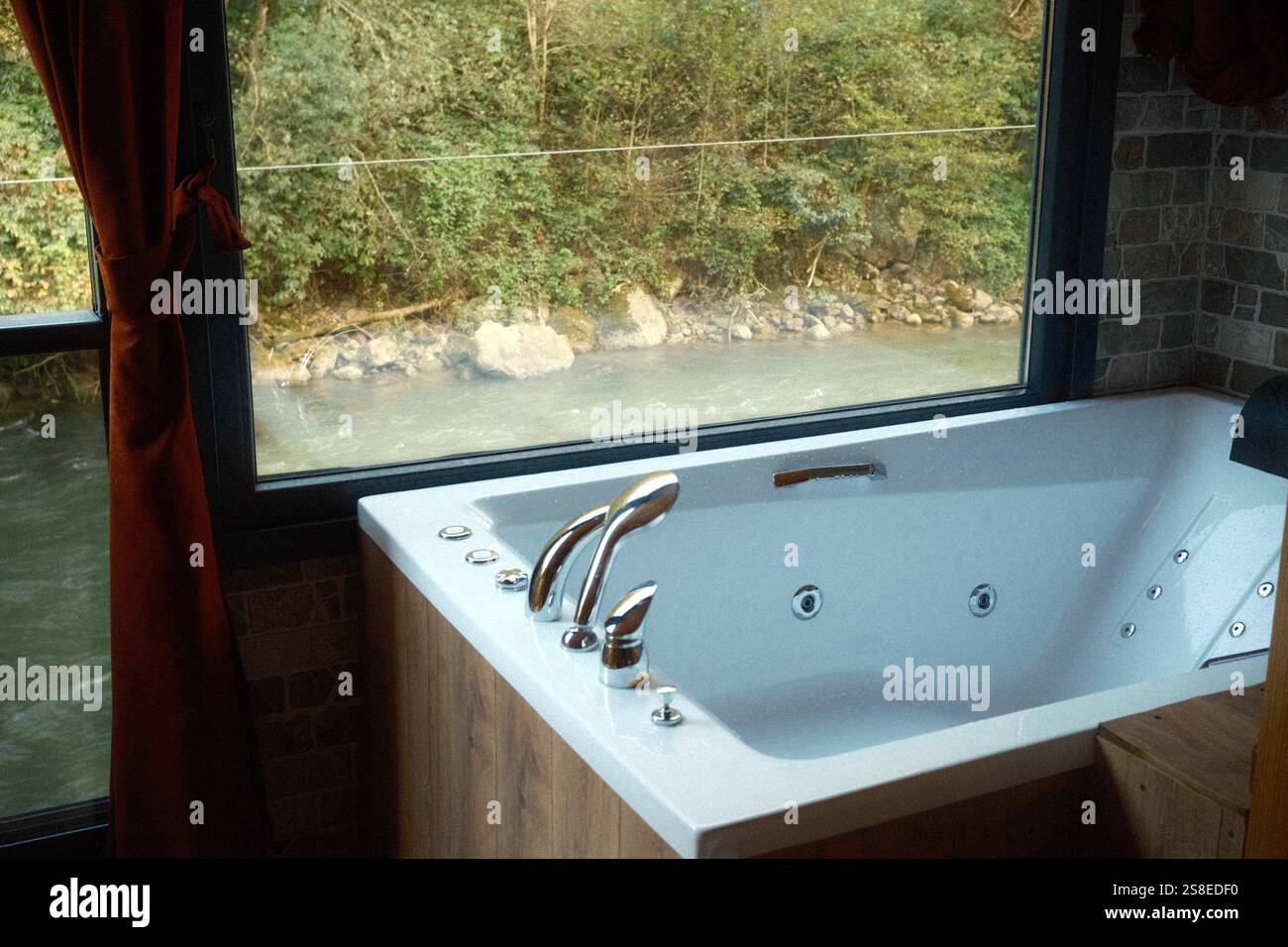 Rize, Trabzon, Turkey - November 14, 2024: A luxury jacuzzi bathtub ...