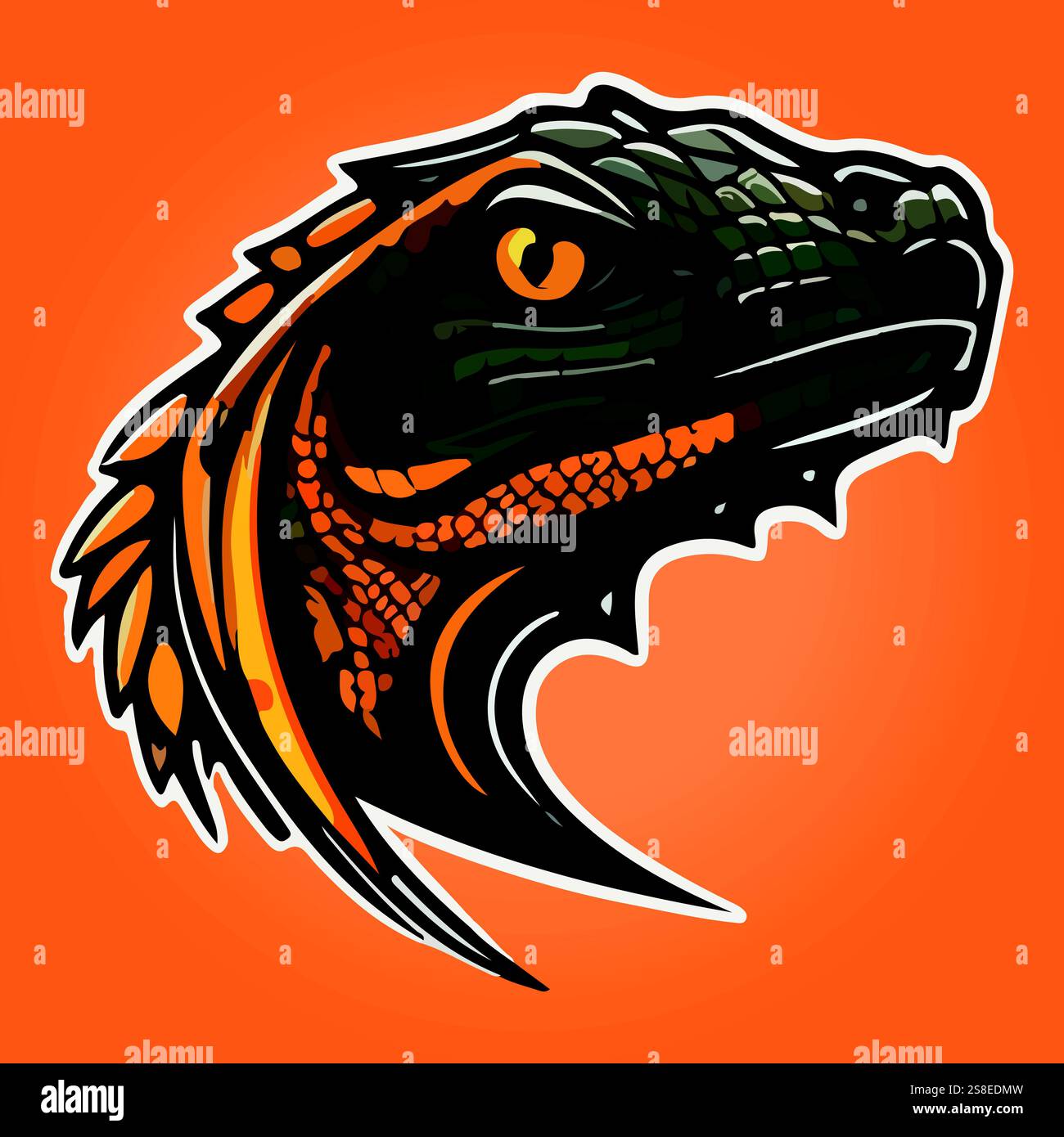 Monitor lizard head mascot logo vector illustration Stock Vector Image ...