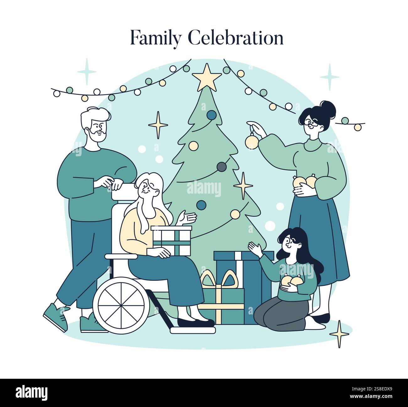 Family Celebration concept. Generations unite for a cozy holiday ...