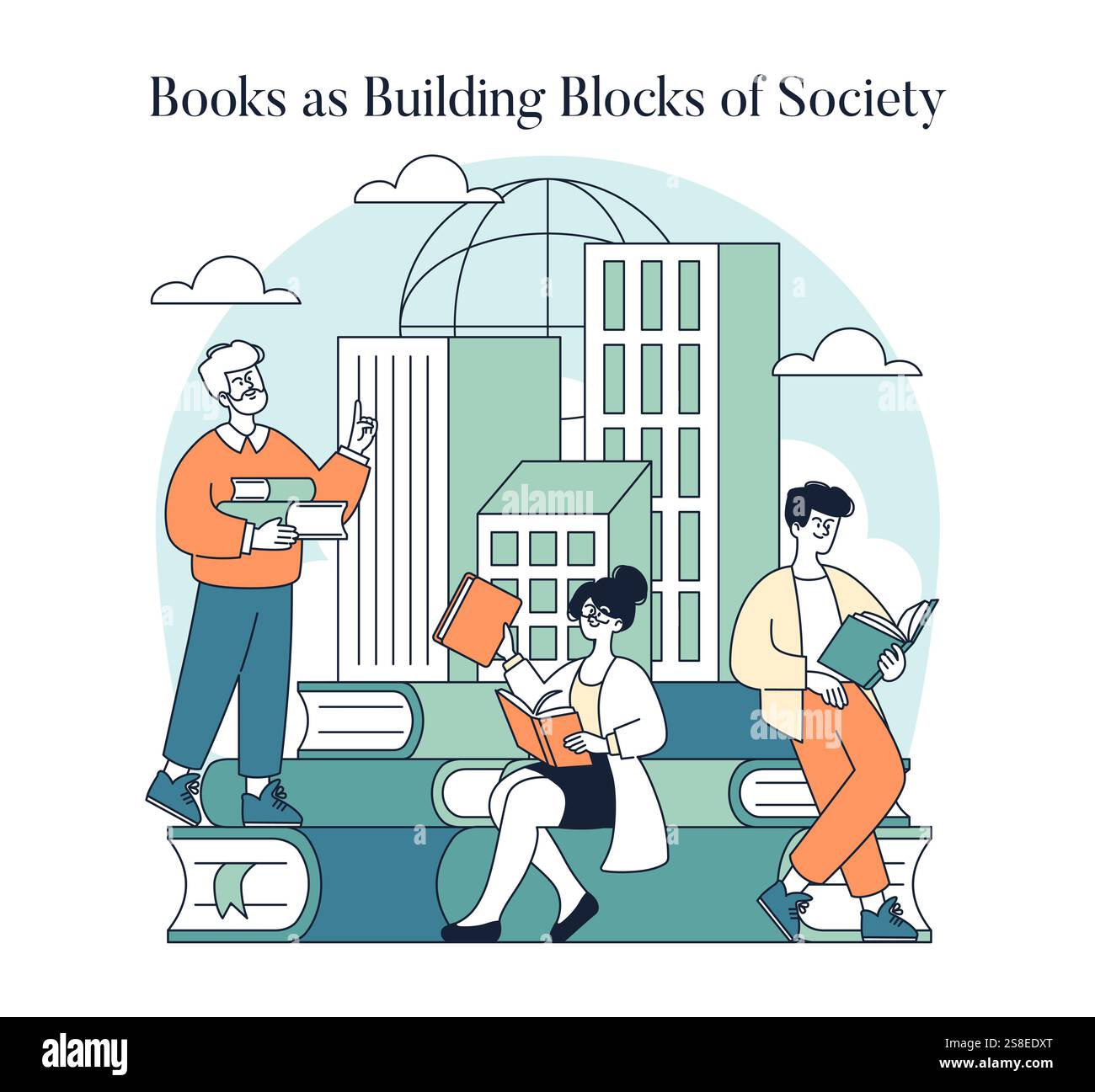 Books as Building Blocks of Society concept. Celebrating the impact of ...