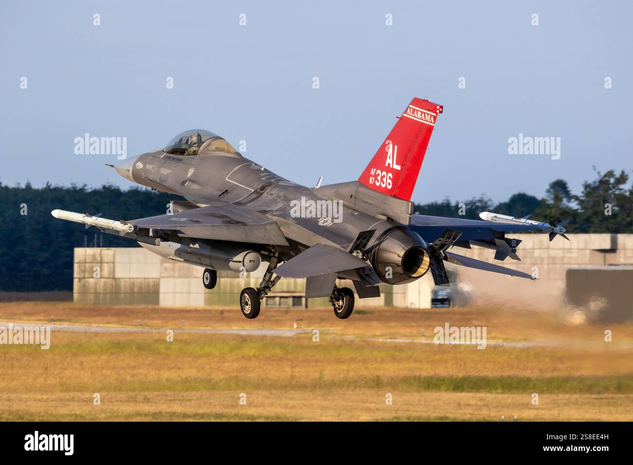 US Air Force F-16C jet from 160th Fighter Squadron, Alabama Air ...