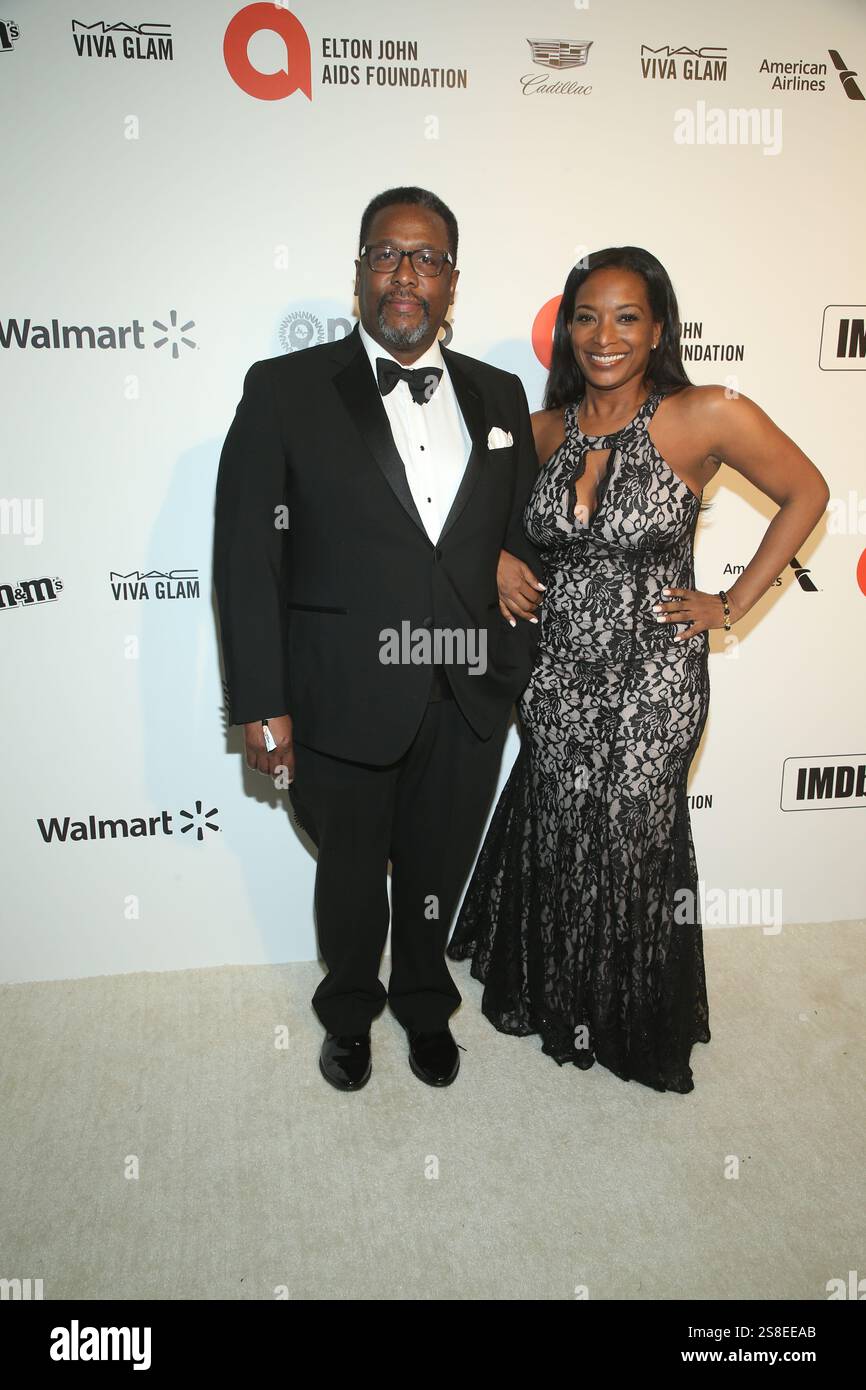 Wendell Pierce and Erika Woods at the Elton John AIDS Foundation Oscar ...