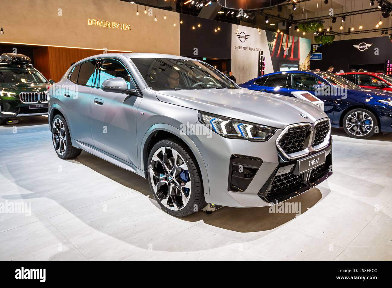 BMW X2 (2025) subcompact luxury crossover SUV car at the Brussels Motor ...