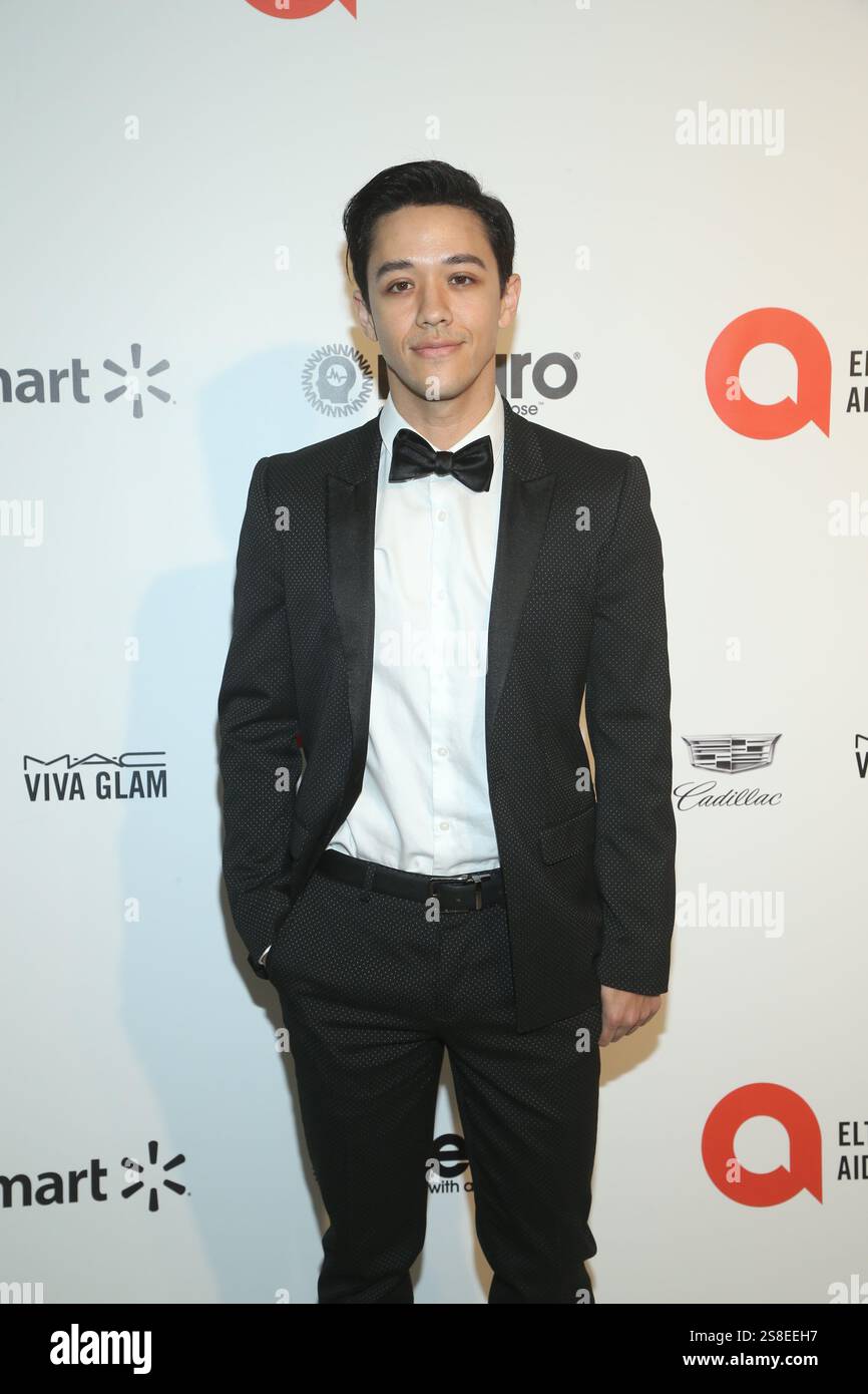 Kyle Hanagami at the Elton John AIDS Foundation Oscar Viewing Party ...