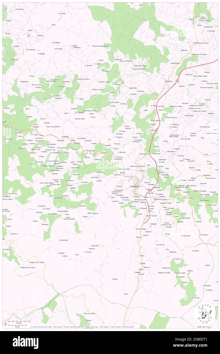 Celanova, Provincia de Ourense, ES, Spain, Galicia, N 42 9' 10'', S 7 ...
