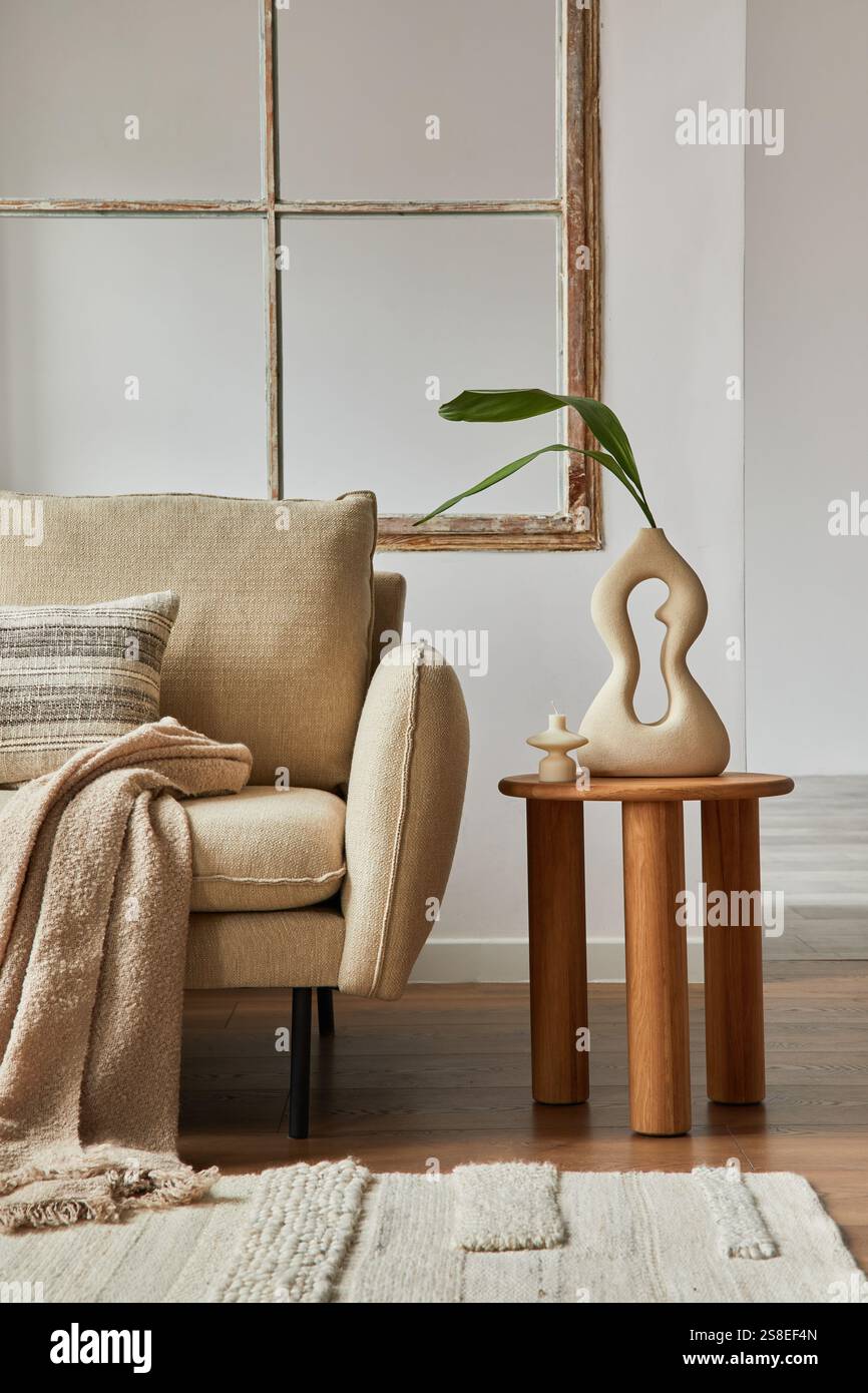Minimalist composition of modern living room interior details. Creative ...