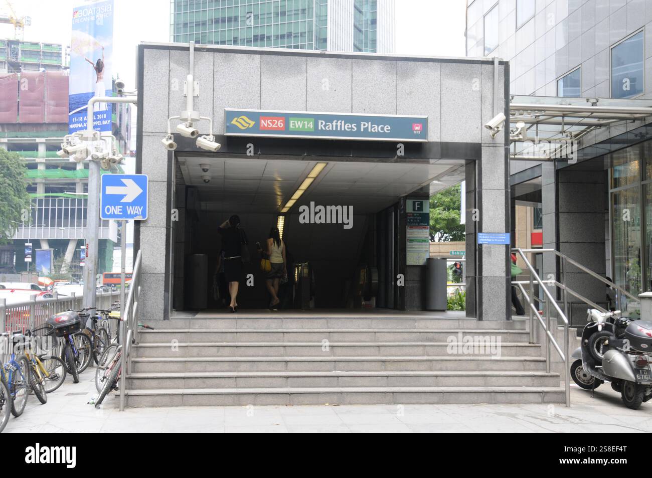 Raffles Place metro station serves the Mass Rapid Transit system ...