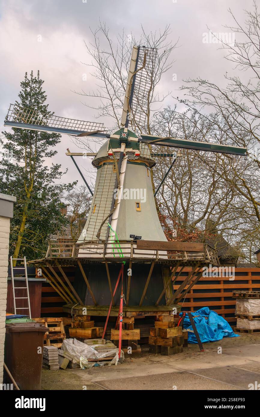 Soest-Netherlands - February 5, 2022: Windmill Windlust, a precise ...