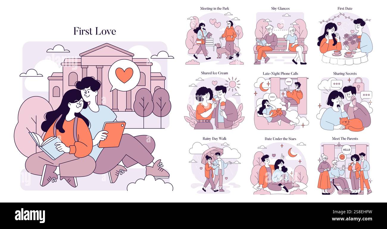 First Love set. Capturing the essence of young love through various ...