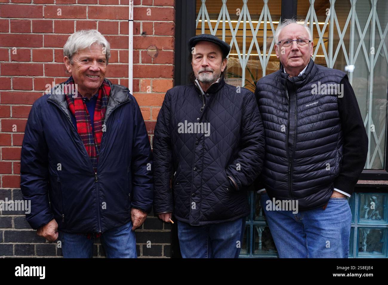 (left-right) Mike Stock, Matt Aiken and Pete Waterman during the ...