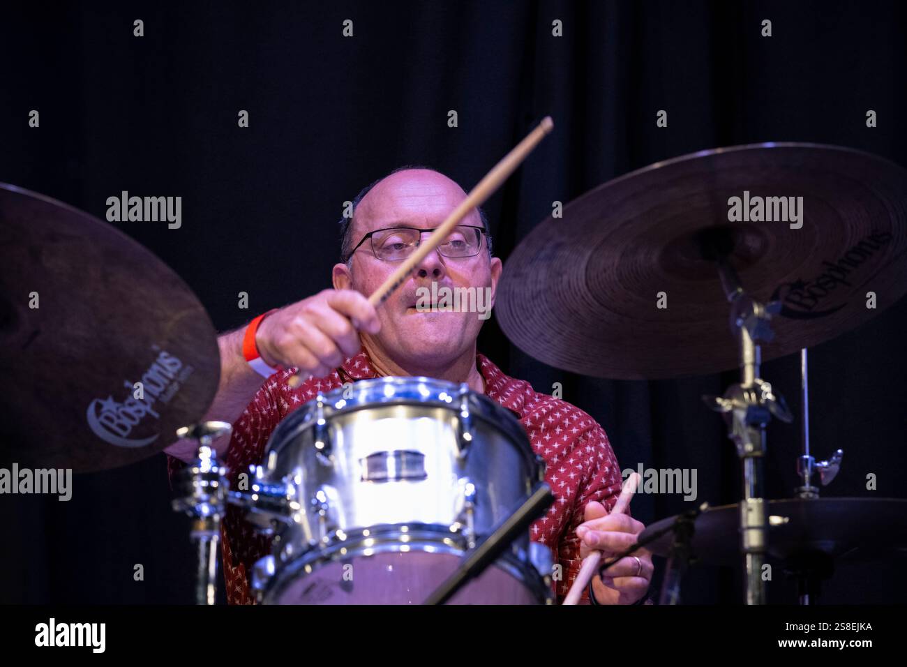 Buster Birch plays drums live with Alison Rayner Quintet, Scarborough ...