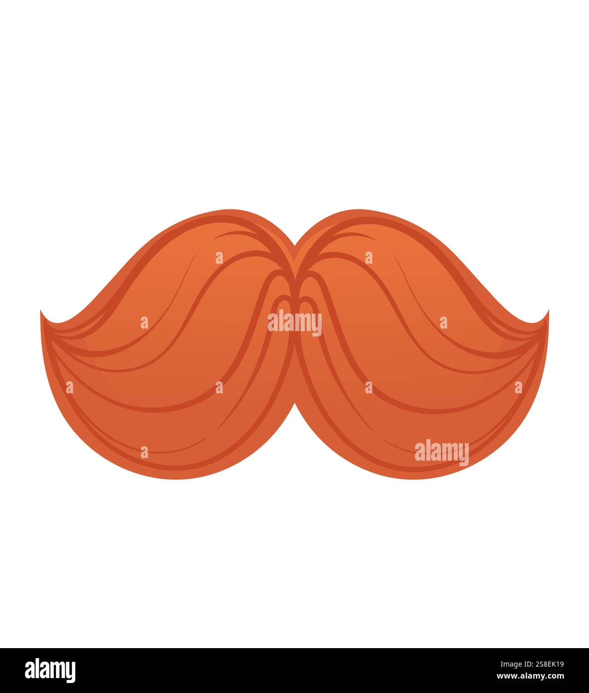 Bright red mustache with dramatic curves. Great for costume-themed ...