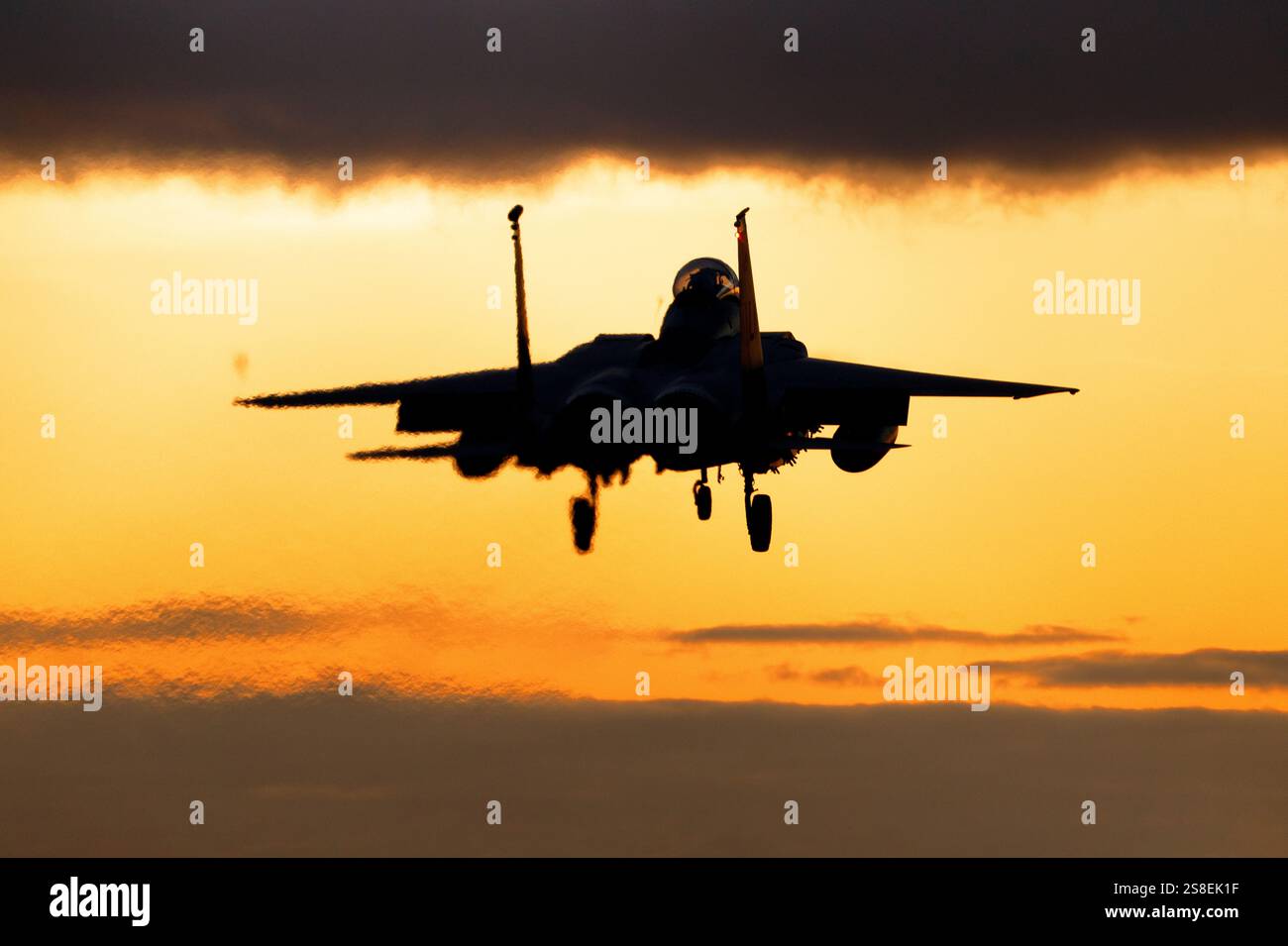 McDonnell Douglas Boeing F-15E Strike Eagle Landing at RAF Lakenheath ...