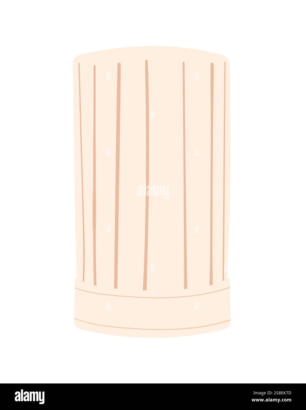 Tall chef hat with vertical pleats, soft beige color, and detailed ...