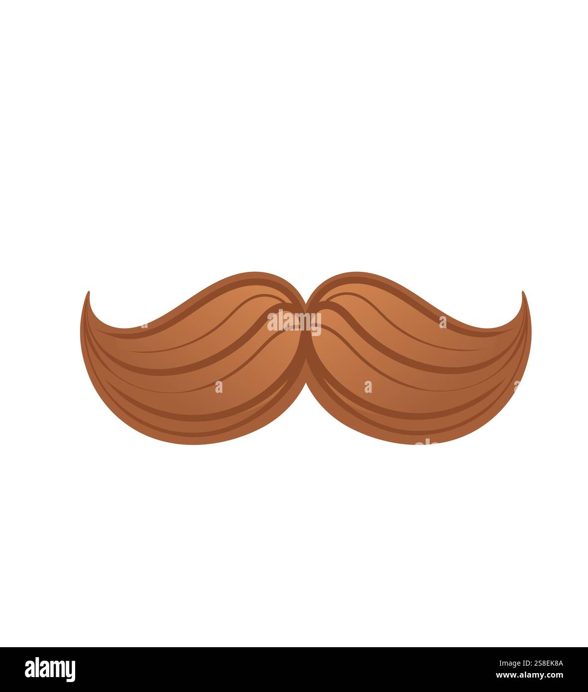 Simple brown mustache with soft waves. Great for facial hair styling ...