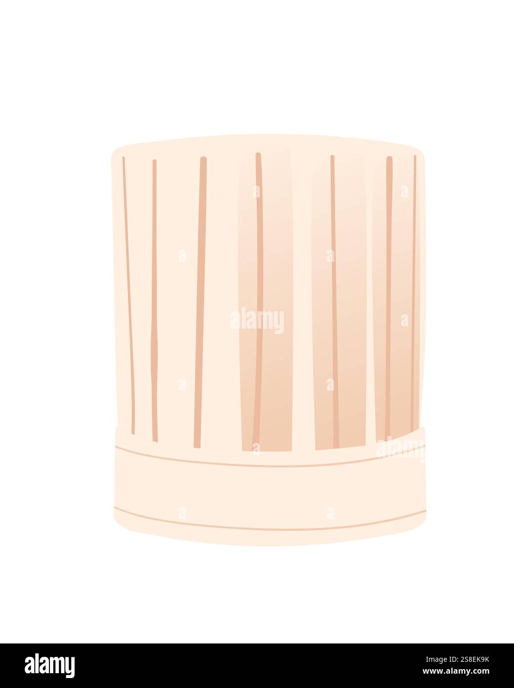 Tall chef hat with vertical pleats, soft beige color, and detailed ...