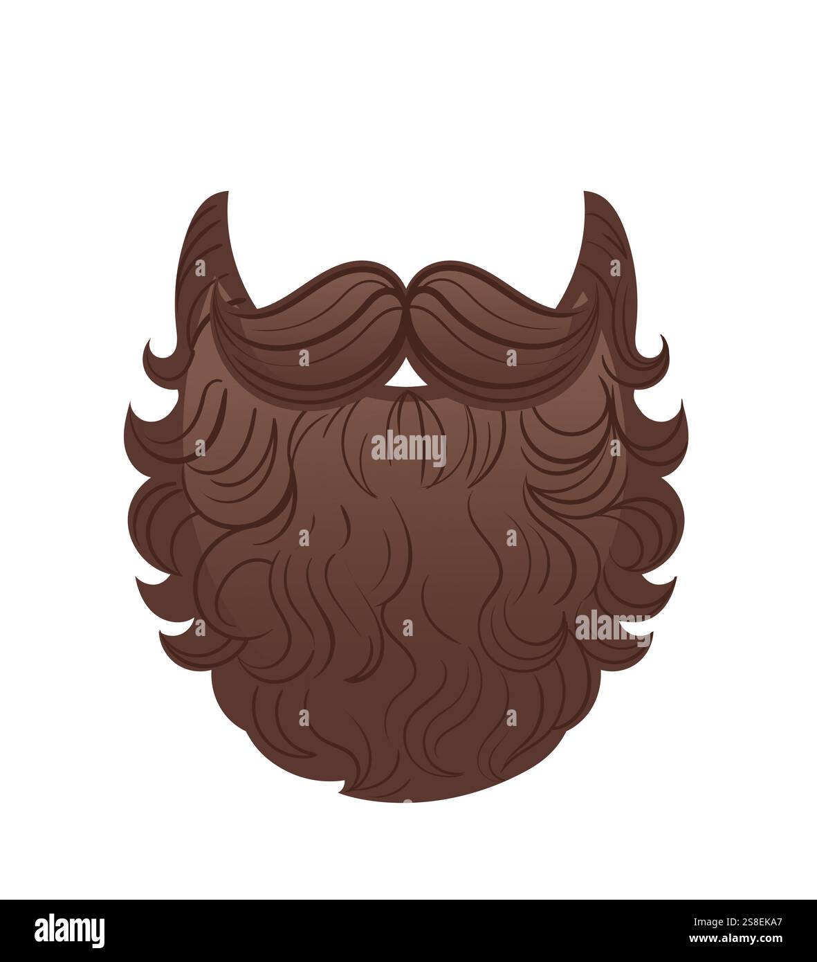 Thick brown beard with a matching mustache in a vintage style. Great ...