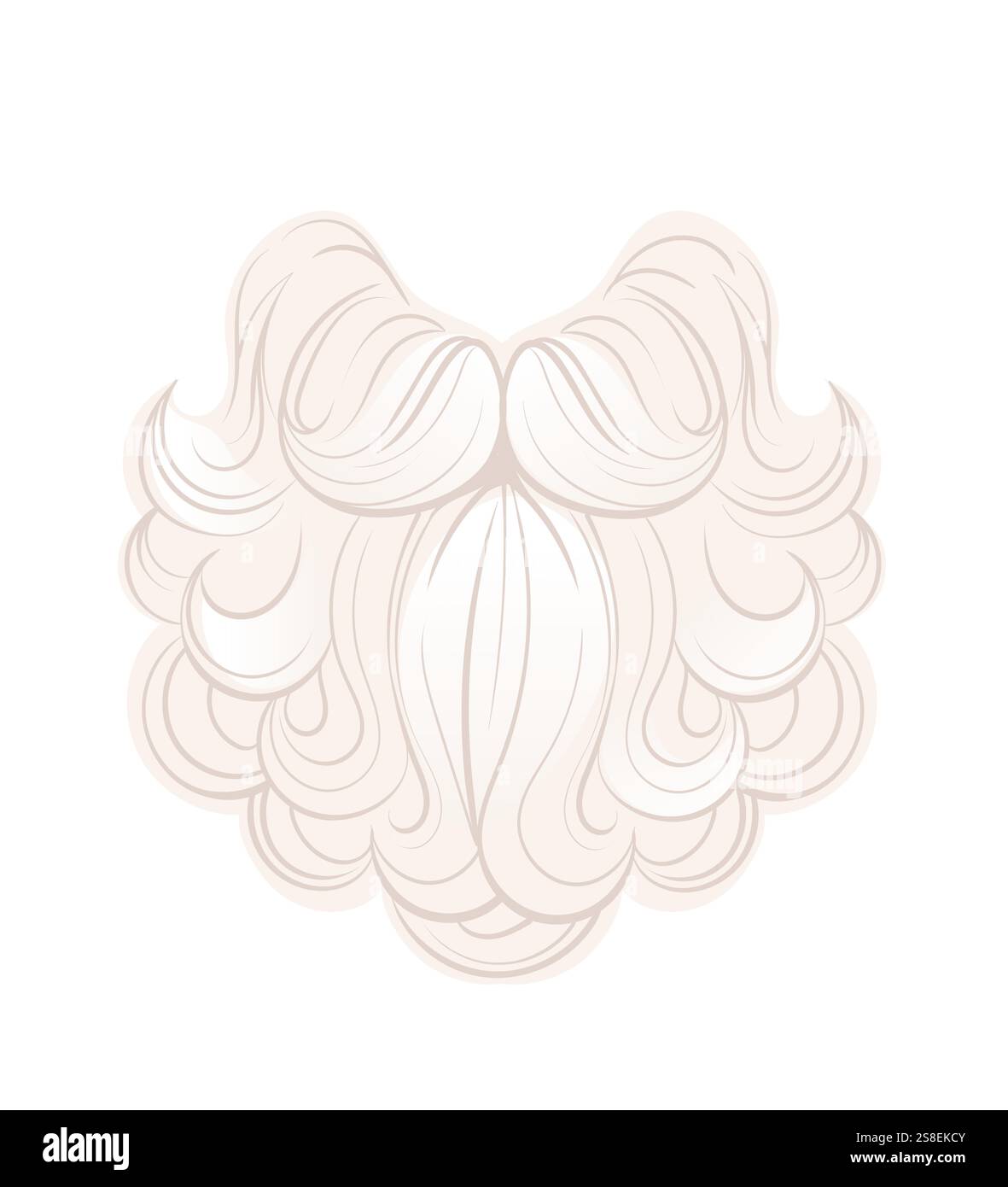 White curly beard with intricate detailing. Perfect for Santa Claus ...