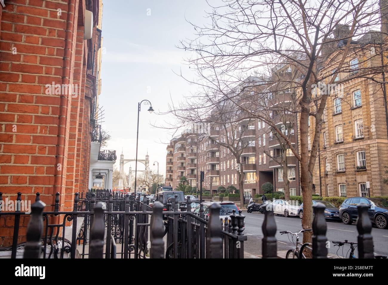 LONDON- JANUARY 14, 2025: Upmarket residential area of SW3 in Borough ...