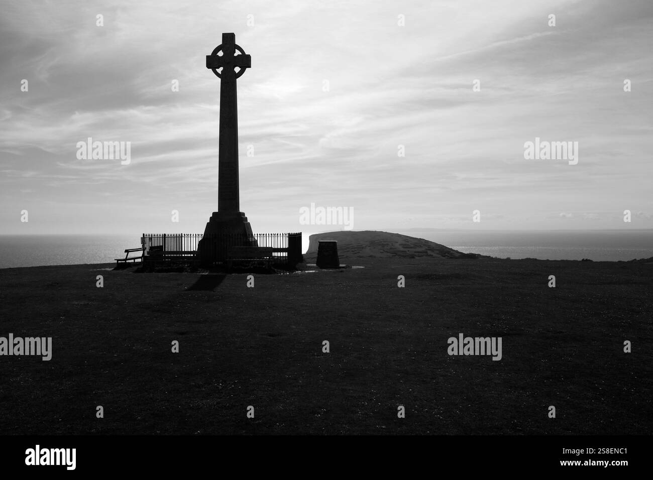 View Tennyson monument Isle of Wight UK Stock Photo - Alamy