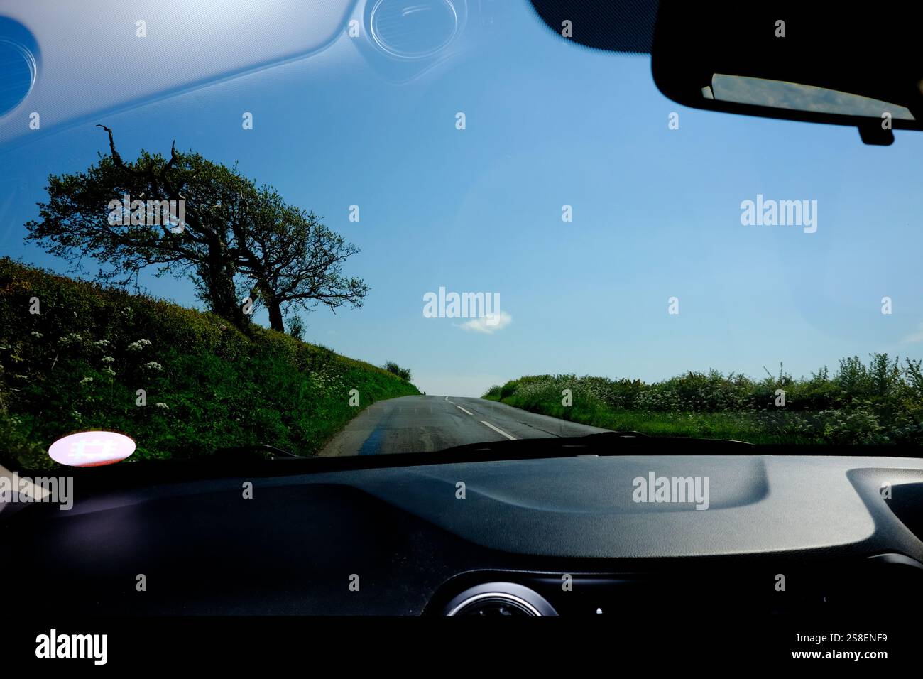 Out for drive car views through front windscreen Stock Photo - Alamy